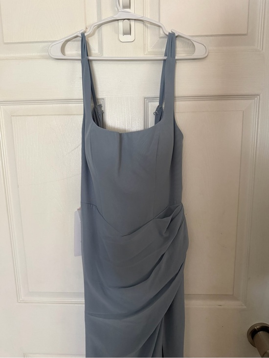 Azazie | Dresses | Azazie Dusty Blue Bridesmaid Dress Style Mero | Poshmark